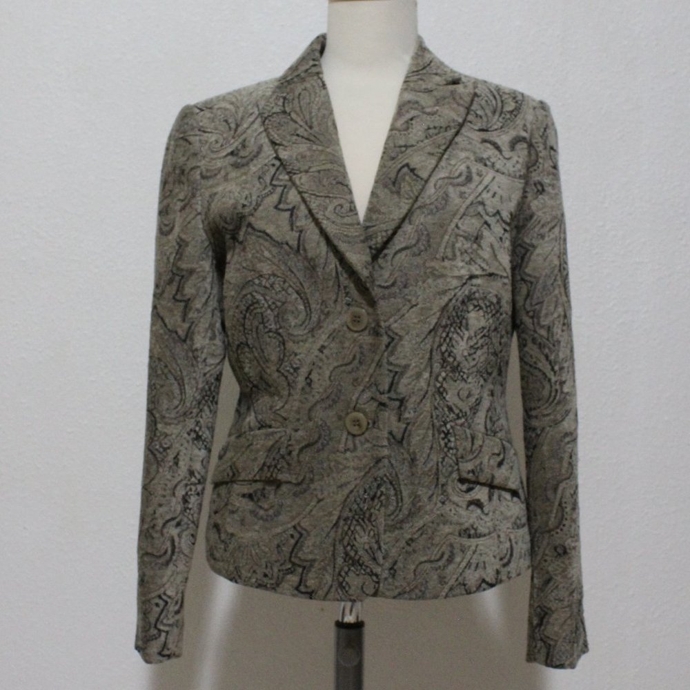 Grace Elements Paisley Floral Print Blazer - Gem